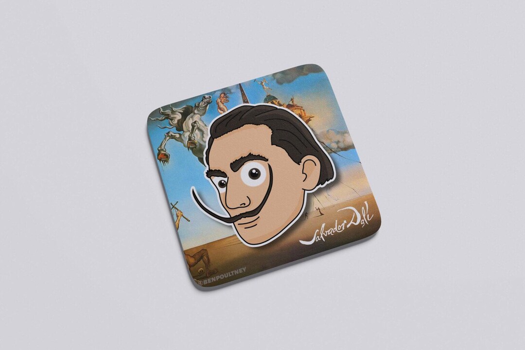 Salvador Dali Coaster, Original, Hand-drawn! Surrealism Background - Etsy