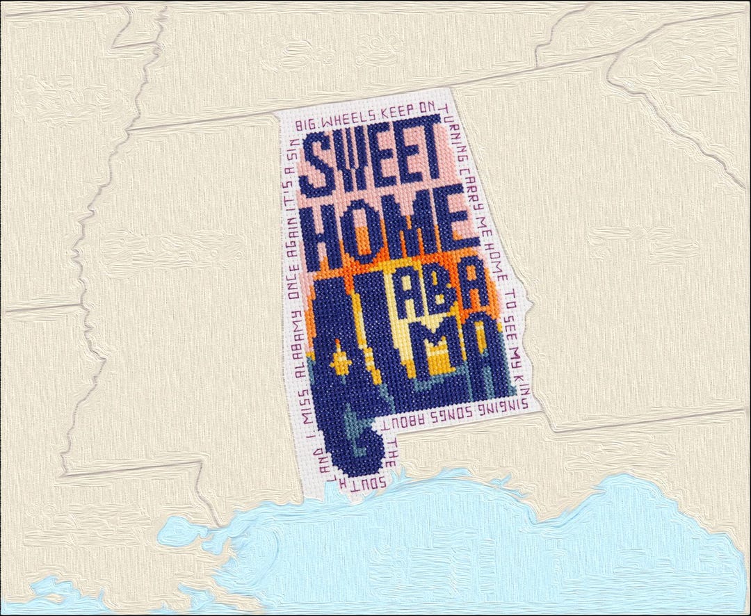 Sweet Home Alabama Cross Stitch Pattern - Etsy