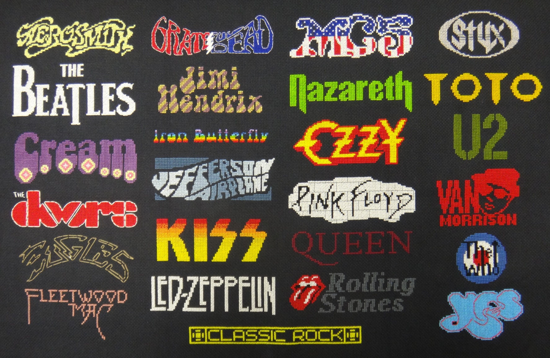 A is for Aerosmith Classic Rock Cross Stitch Sampler Pattern - Etsy ...