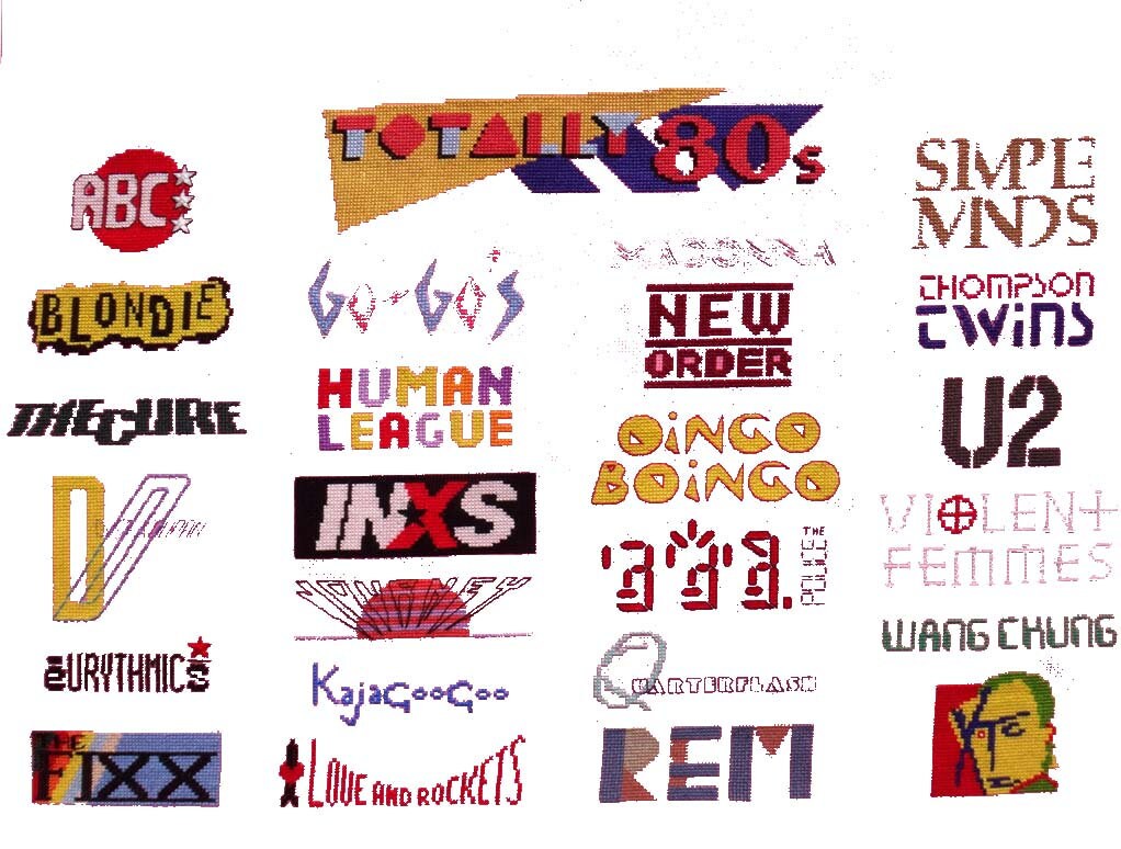 Totally 80s - the A-Z of 80s Rock Cross Stitch Sampler Pattern - Etsy