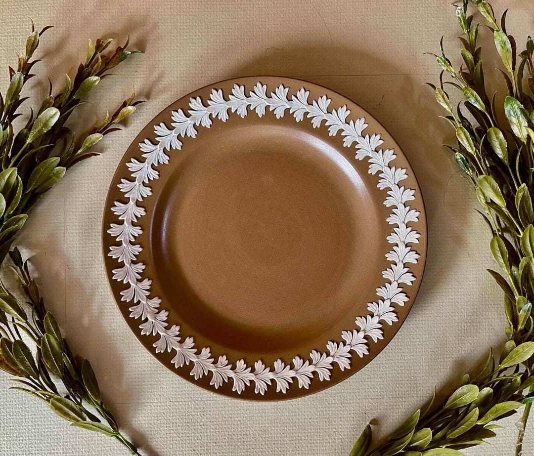 Vintage Spode Brown Jasperware, Copeland, 8 Salad Plate, Raised ...