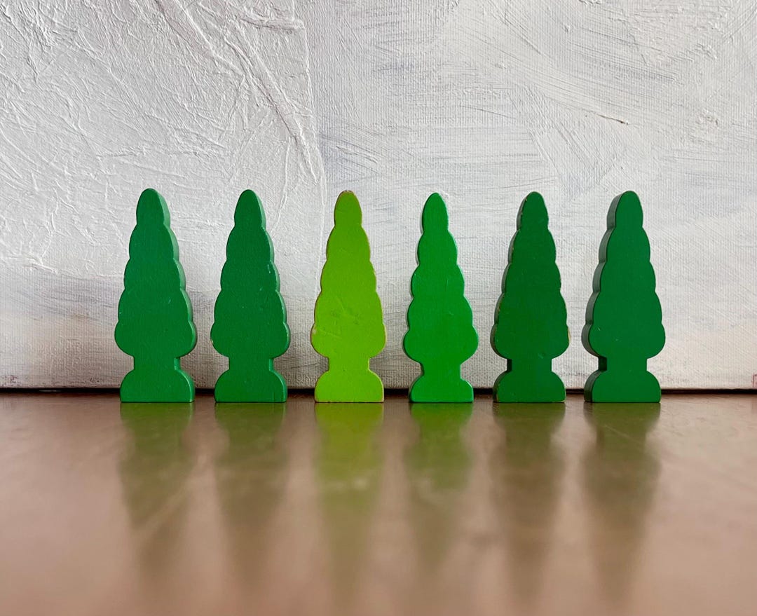 Set of Six Vintage Wooden Toy Trees, 2.75” Tall, Made in Germany - Etsy