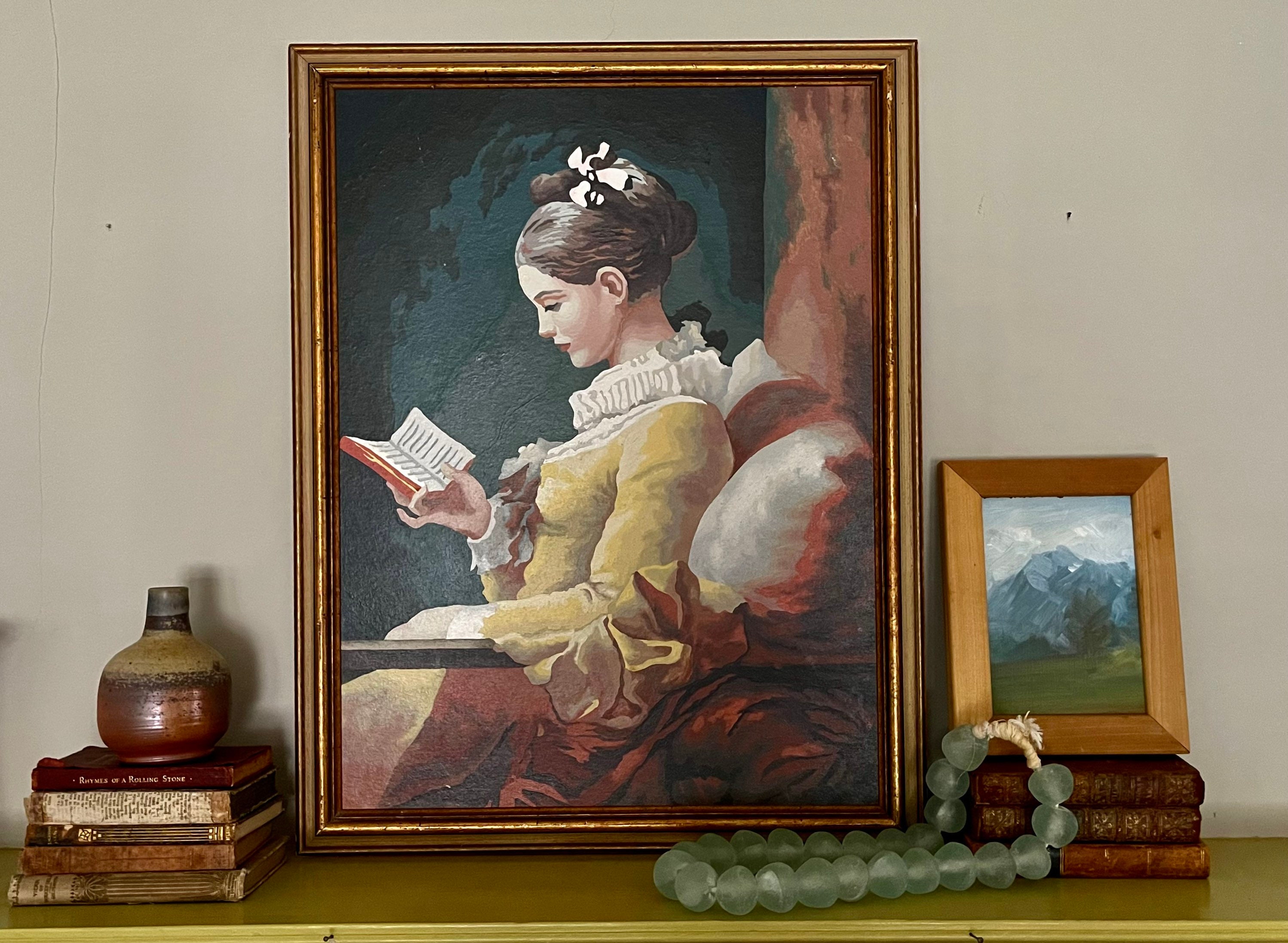 Little Girl Reading Painting