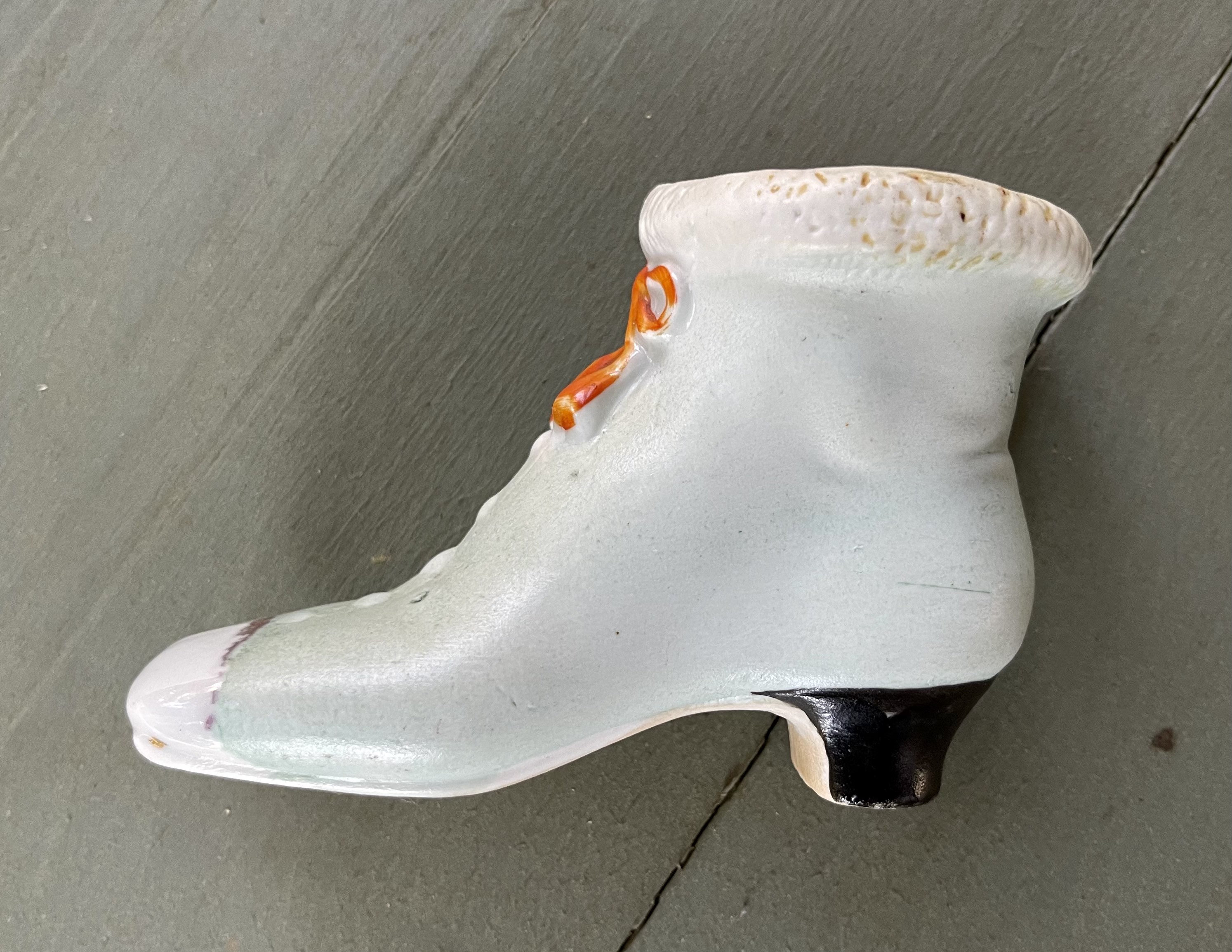 Antique Light Blue Porcelain Shoe - Etsy