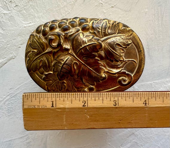 Antique Chunky Gold-Tone Metal Jewelry Box with Deep … - Gem