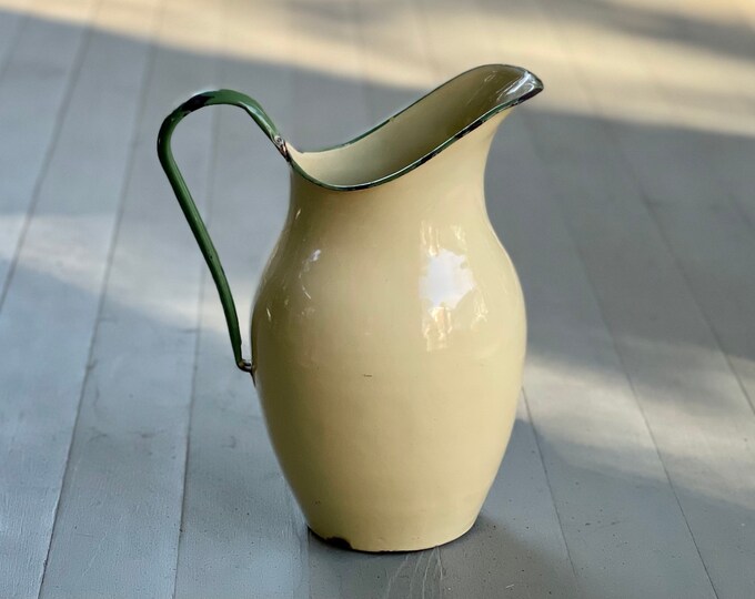 Large Vintage Enamel Pitcher, Made in Poland - Etsy