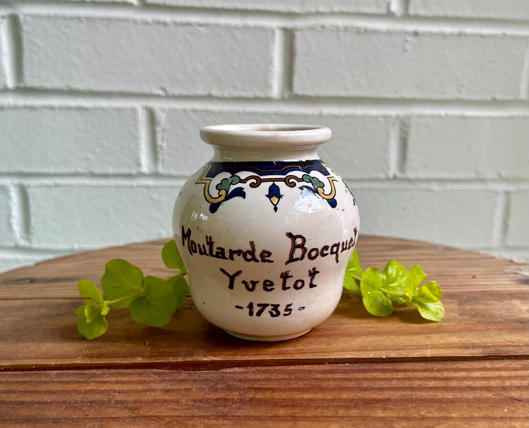 Vintage French Moutarde Bocquet Yvetot Jar, Digoin & Sarreguemine, Made ...
