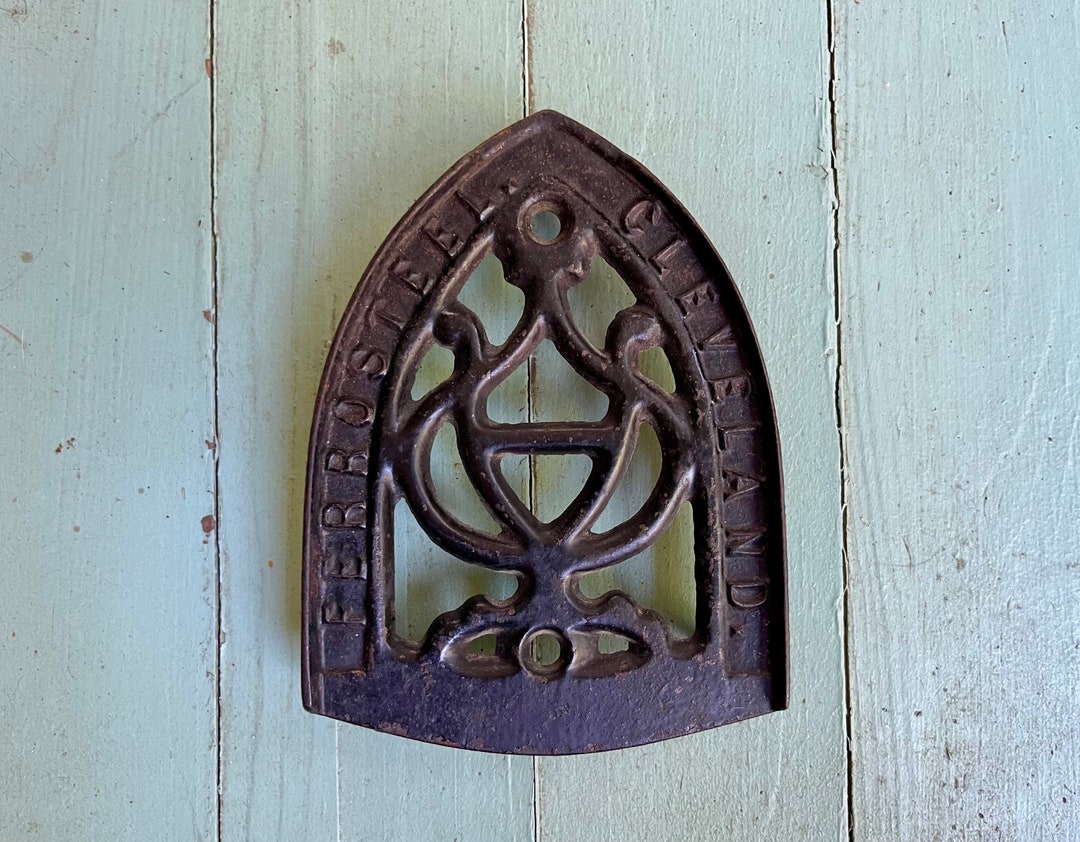Antique Cast Iron Sad Iron Trivet, Ferro Steel, Cleveland - Etsy
