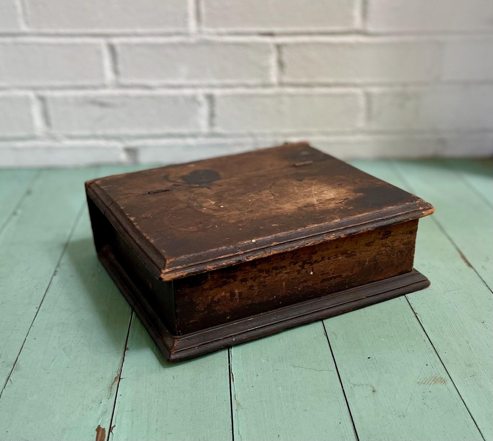 Antique Rustic Wooden Writing Box for Stationery and Pens, Circa Turn ...