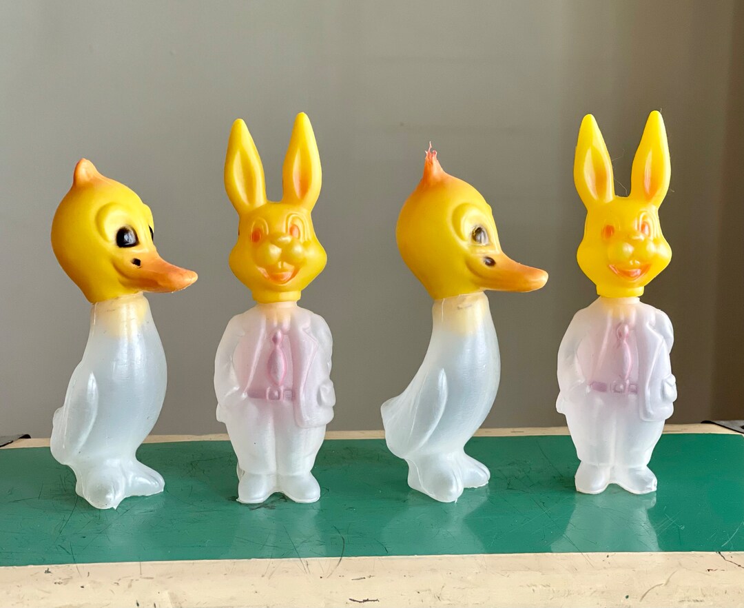 One Vintage Easter Candy Container, Made in Hong Kong, Bunnies, Ducks ...