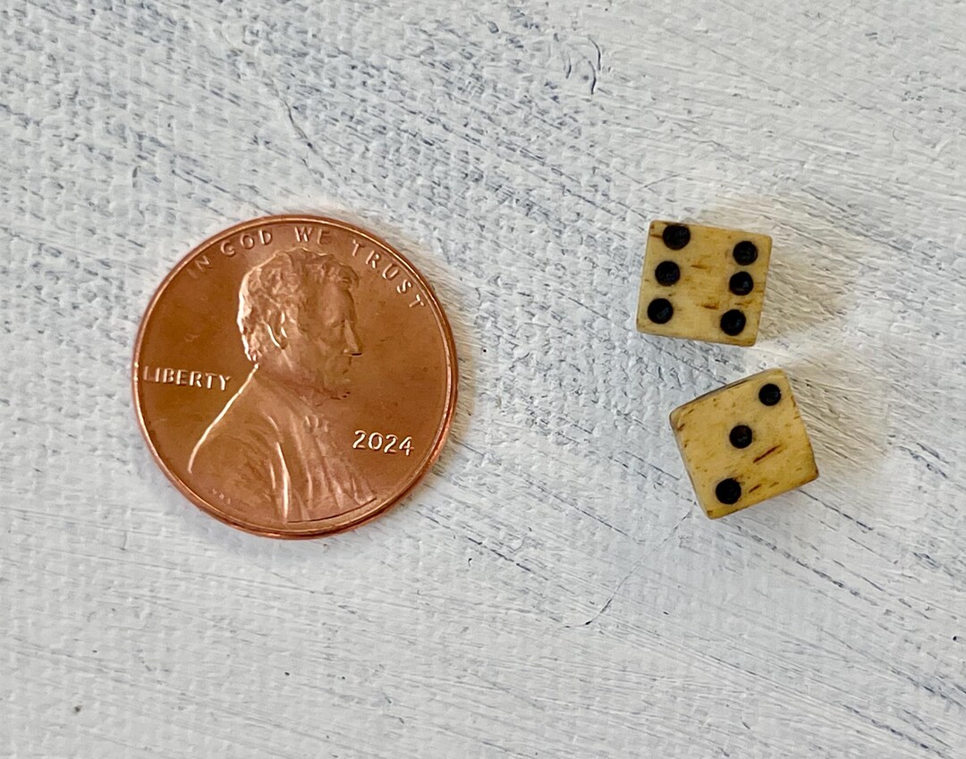 Pair of TEENY Antique Bone Dice - Etsy