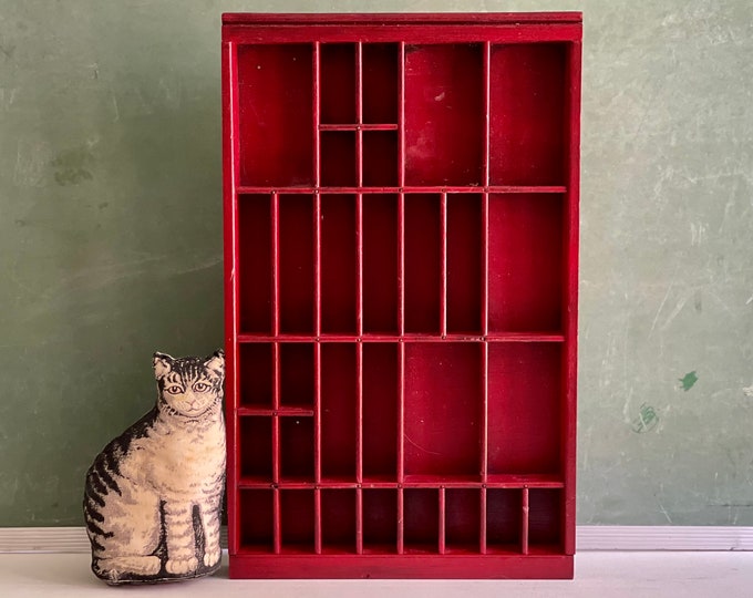 Antique Shadow Box, Print Drawer, Original Dark Red Paint - Etsy