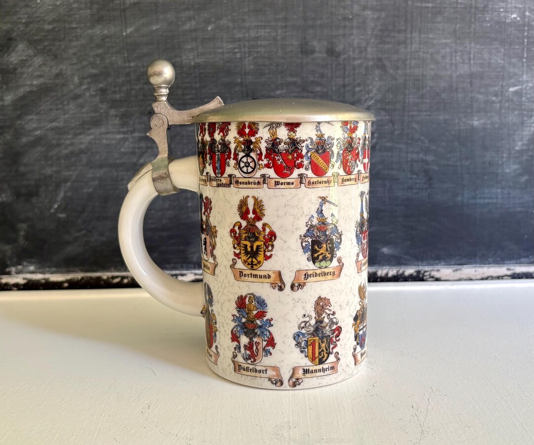 Vintage Kurt Hammer Beer Stein With Crests of Germany, Excellent ...