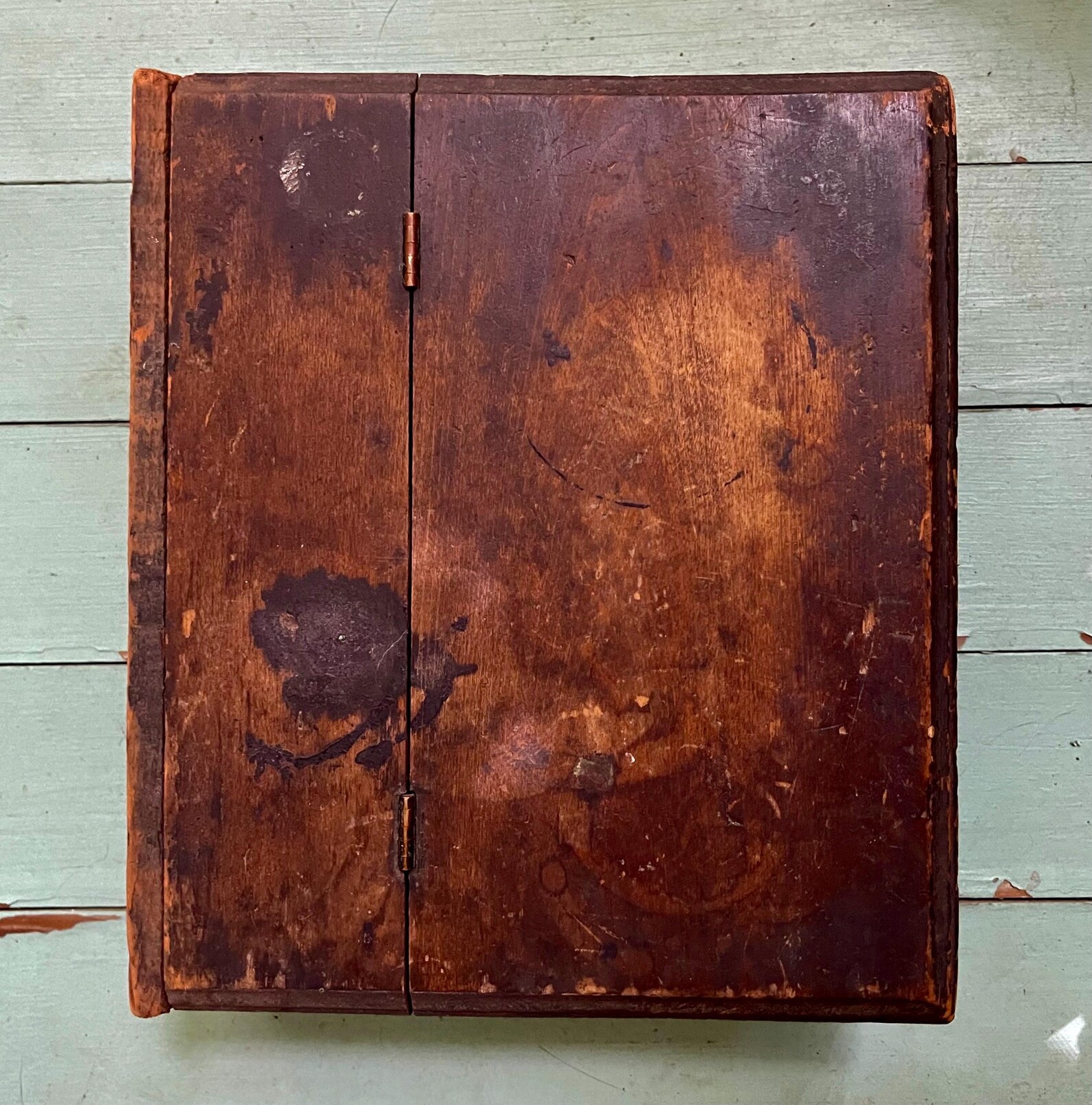 Antique Rustic Wooden Writing Box for Stationery and Pens, Circa Turn ...