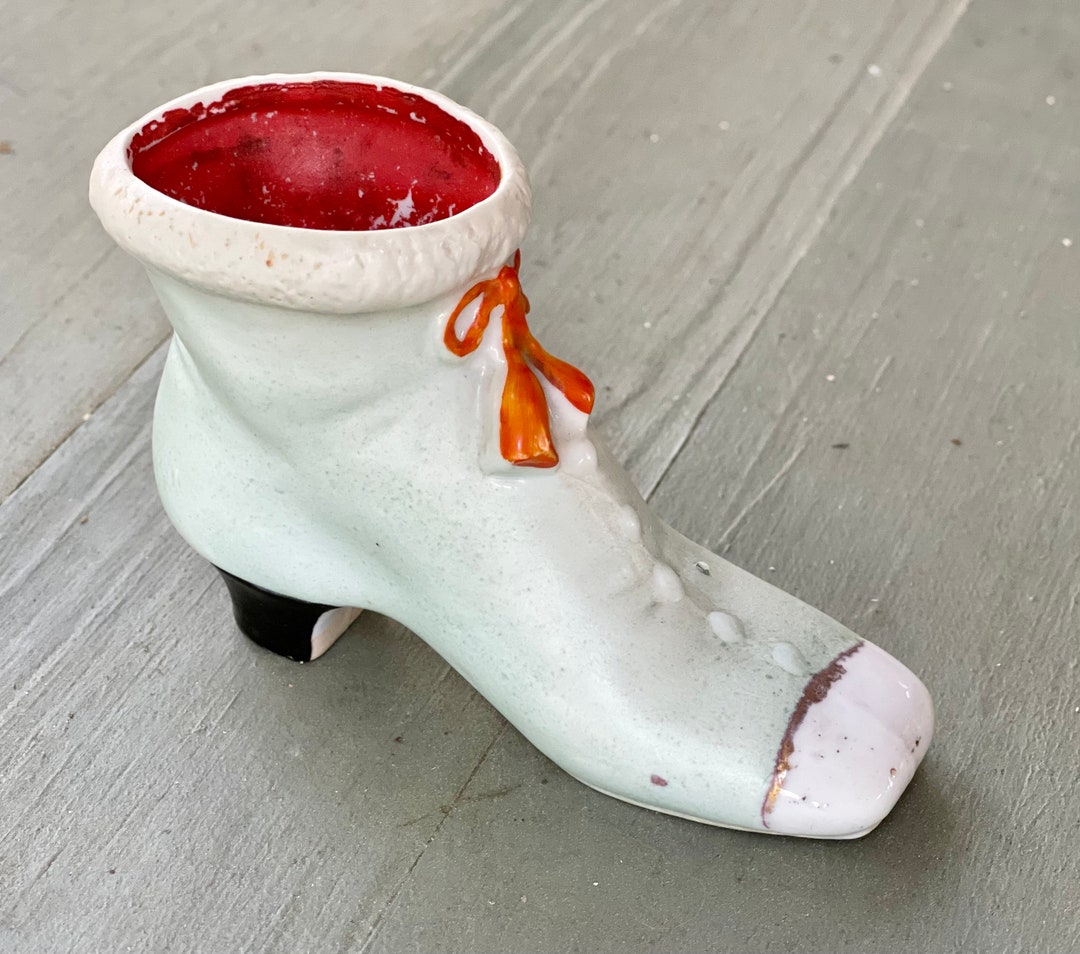 Antique Light Blue Porcelain Shoe - Etsy
