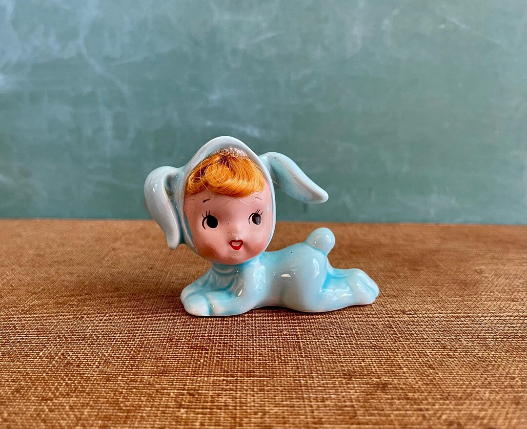 Very Sweet Vintage Baby Blue Bunny Girl - Etsy