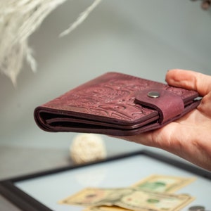 Owl Leather Minimalist Wallet, Women's Leather Wallet, Women's Wallet ...