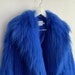 Deep Electric Blue Shaggy Fur Coat, Fluffy Jacket, Furry, 100% ...