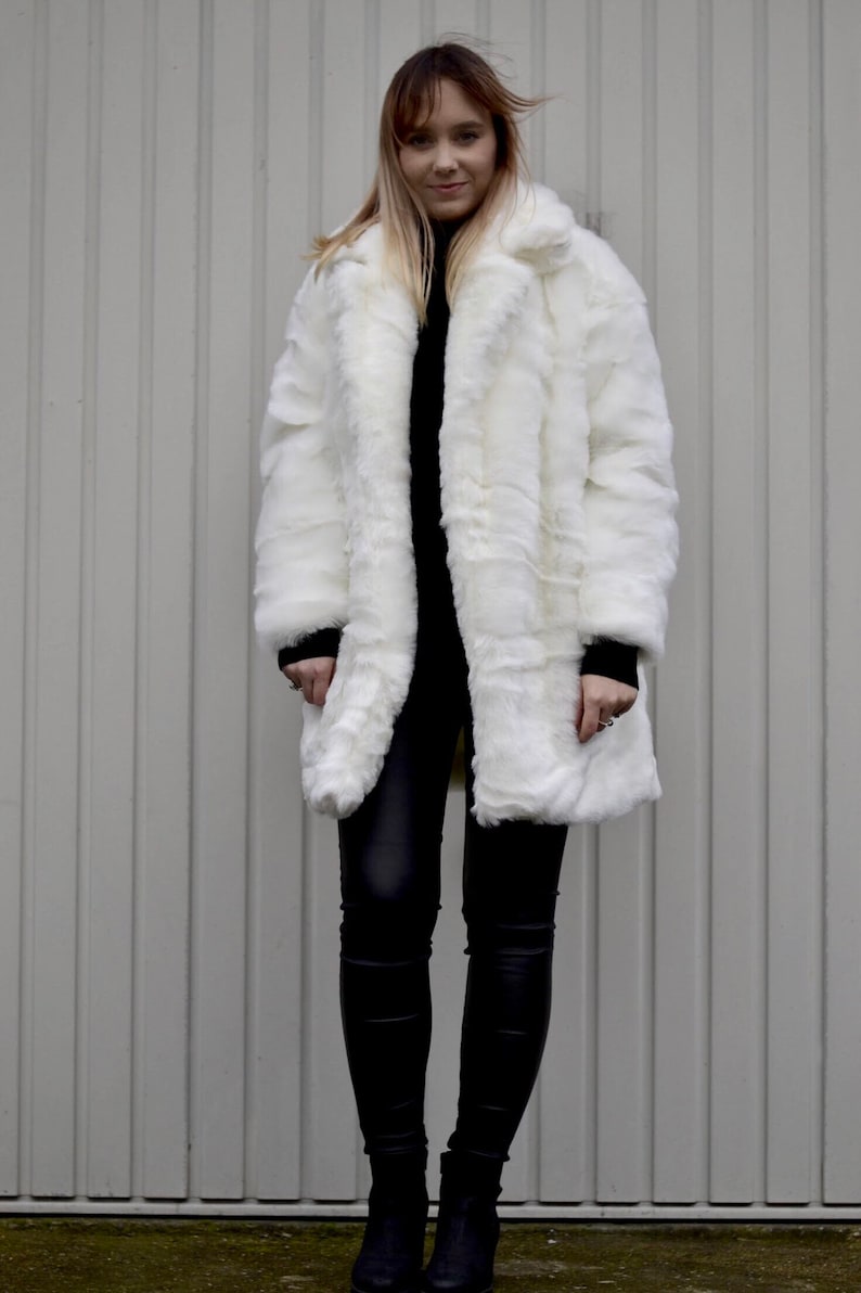 Off White Ivory Fur Coat. Luxury Faux Fur. Vegan Cruelty | Etsy UK