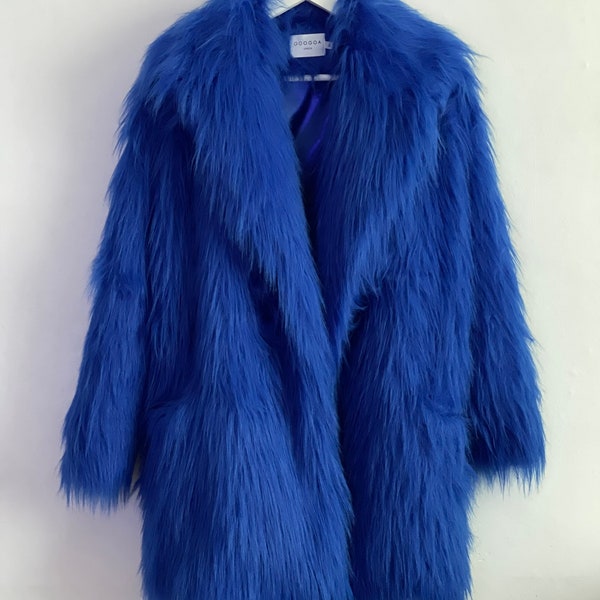 Blue Fluffy Coat - Etsy