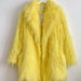 Yellow Shaggy Fur, Lemon Fur Coat, Fluffy Jacket, Furry, 100% Polyester ...
