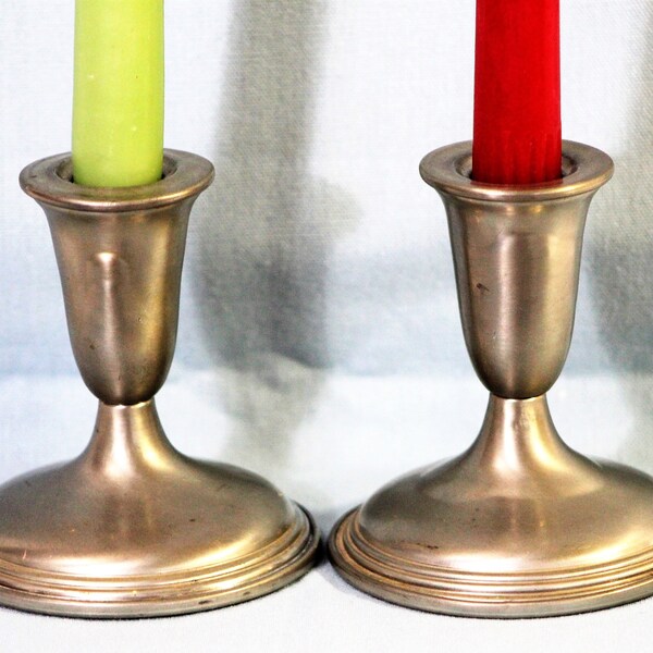 Empire Pewter Candlesticks - Etsy