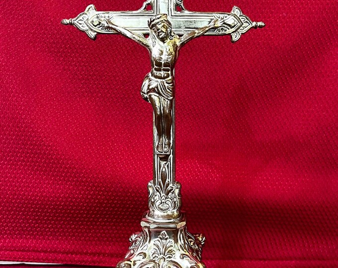 Standing Crucifix Cold-cast Bronze, INRI, Jesus on the Cross, Religious ...