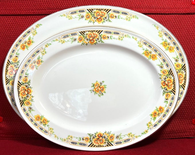 Edwin Knowles Dinnerware, Hostess Shape, Orange & Yellow Poppy Flowers ...