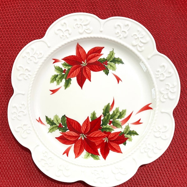 Princess House Red Poinsettia Plates - Etsy