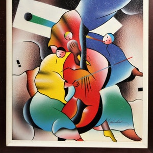 Original Acrylic Painting, Musicians, Man Playing a Cello, Framed ...