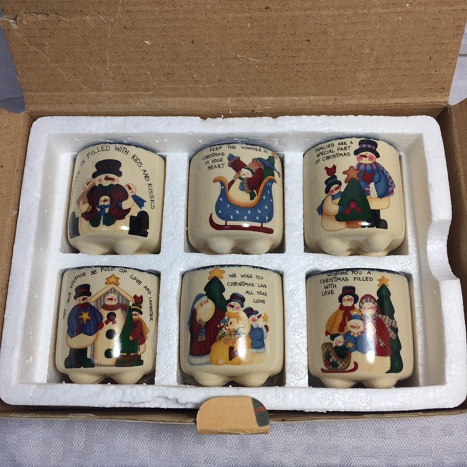 Happy Holidays Candle Crock Set Merry Christmas Inspirational - Etsy