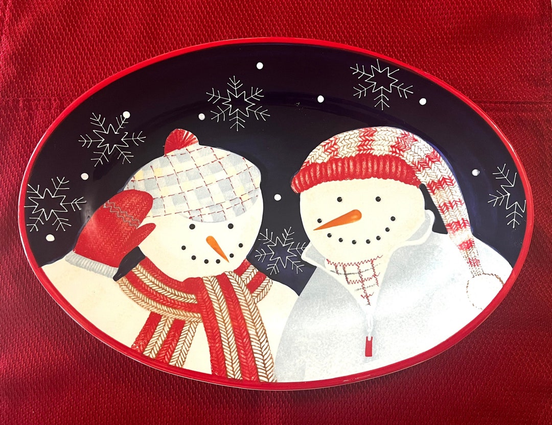 Snowman Portraits Dinnerware by Debbie Mumm, Serving Platter, Square ...