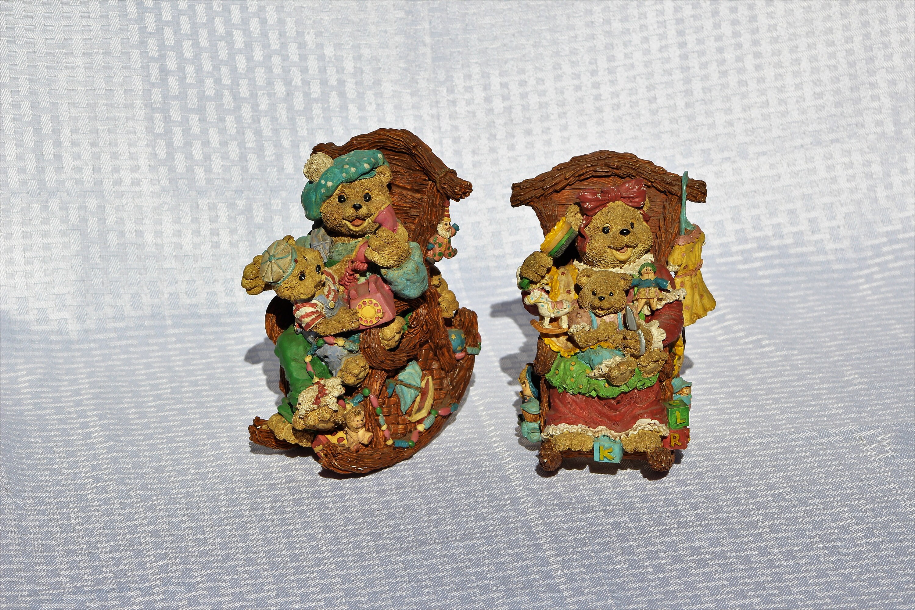 TWO Teddy Bear Rocking Chair Music Boxes Figurines Mother - Etsy Hong Kong