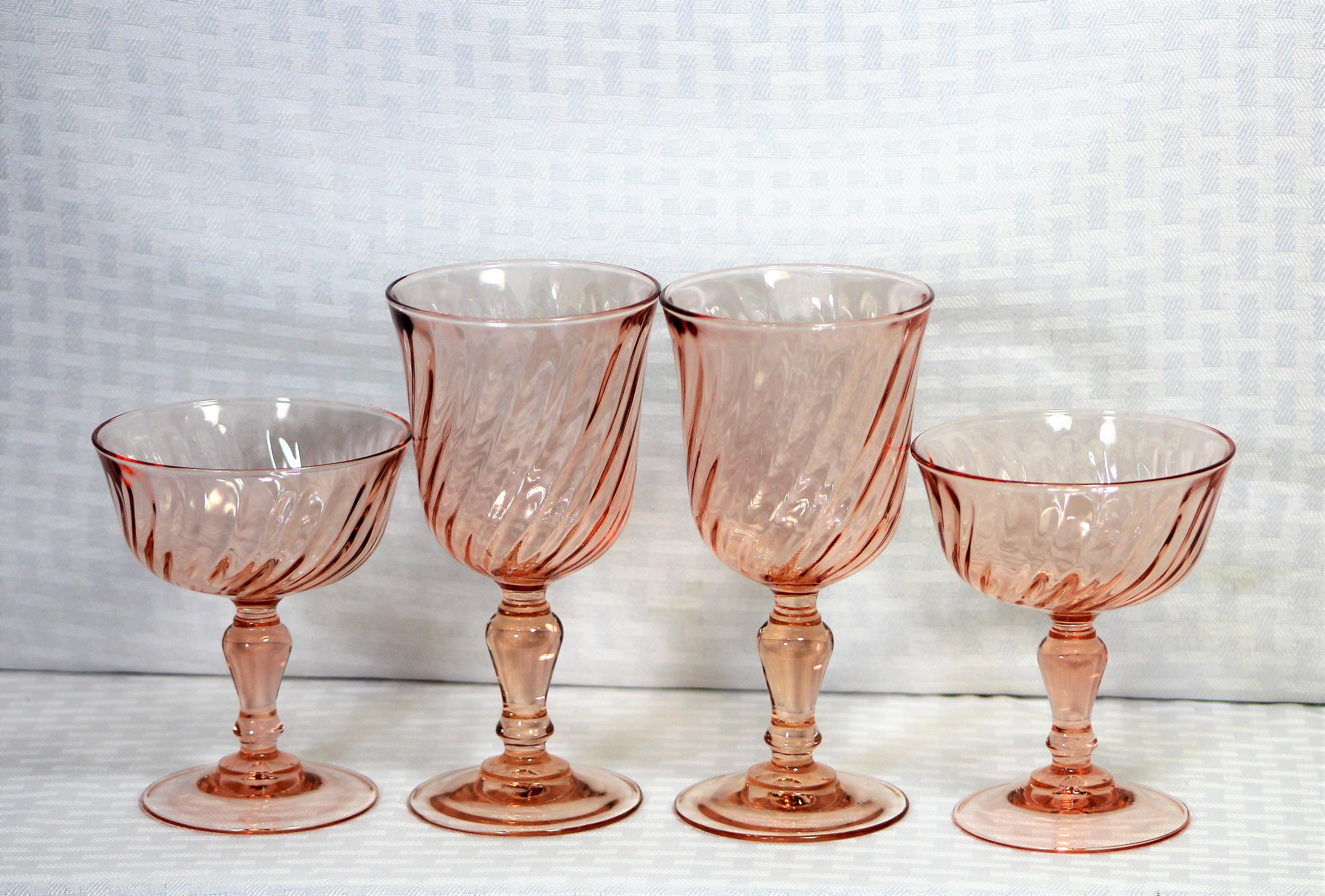 Arcoroc France Rosaline Dinnerware Set Optic Pink Swirl - Etsy