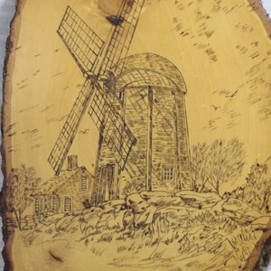 Two 13” Cottagecore Art Pieces, Windmill & Farmhouse, House With Water ...