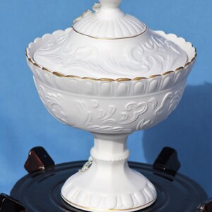 Lefton China Bisque Porcelain Pedestal Dish With Grapes and Leaves in ...