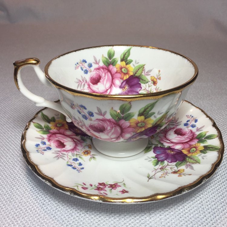 Hudson Middleton Footed Pedestal Tea Cup and Saucer Spring | Etsy