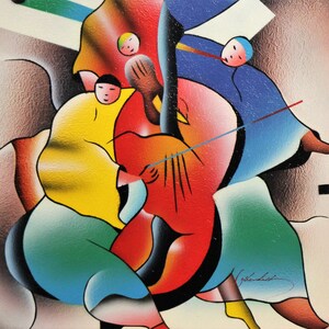 Original Acrylic Painting, Musicians, Man Playing a Cello, Framed ...