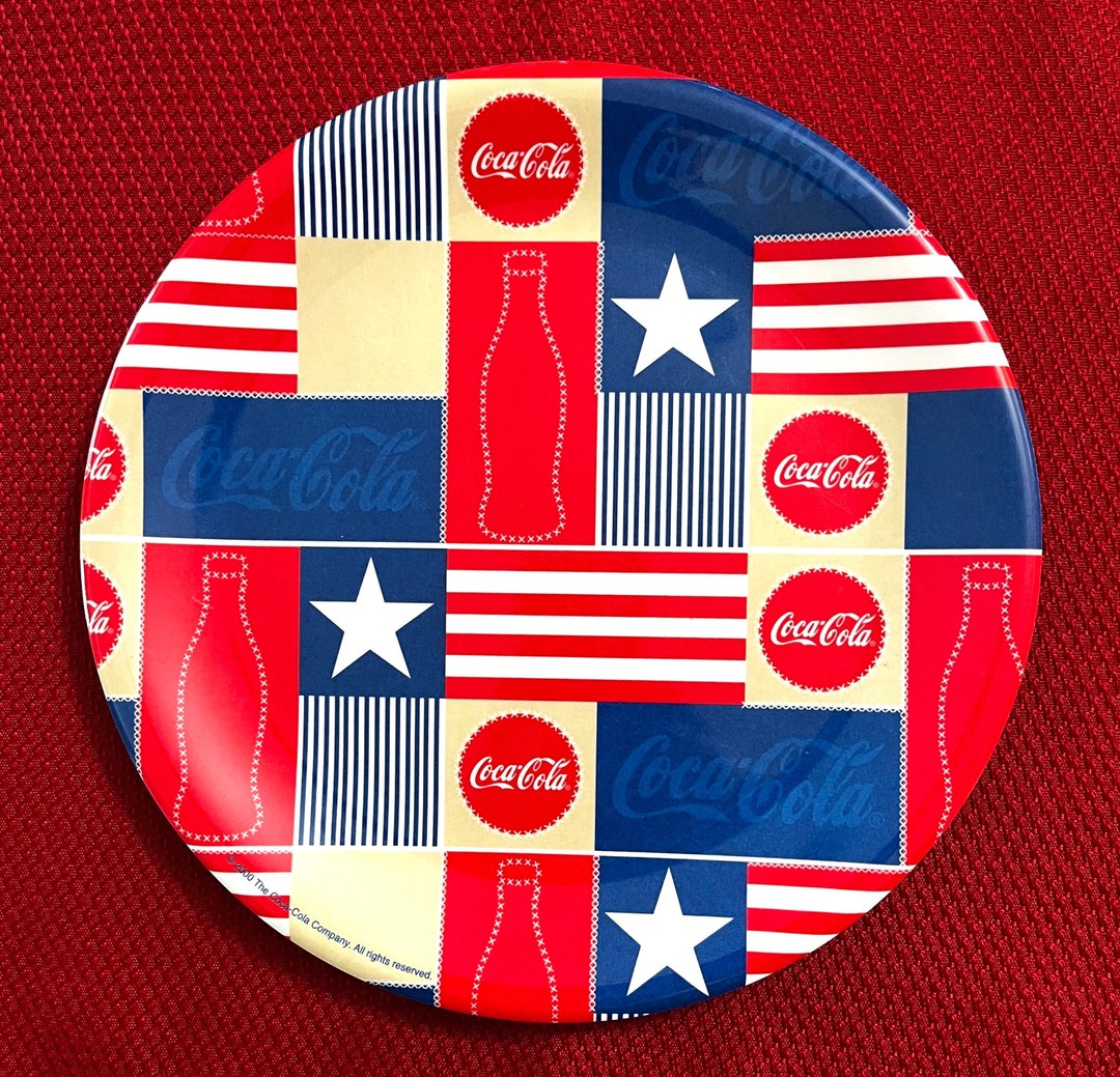 RARE Coca-cola Melamine Luncheon Plates 2000, With Coke Logos and Stars ...