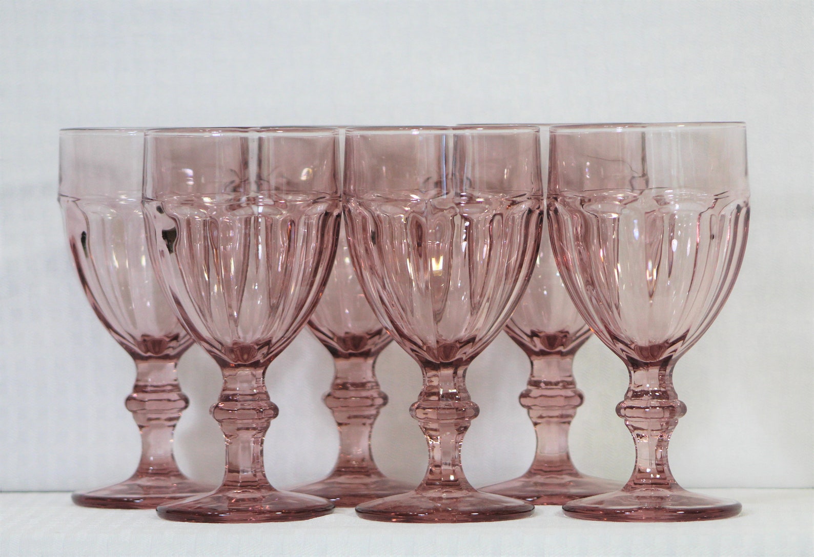 Pink Iced Tea Goblets Gibraltar Pattern by Libbey Glass - Etsy