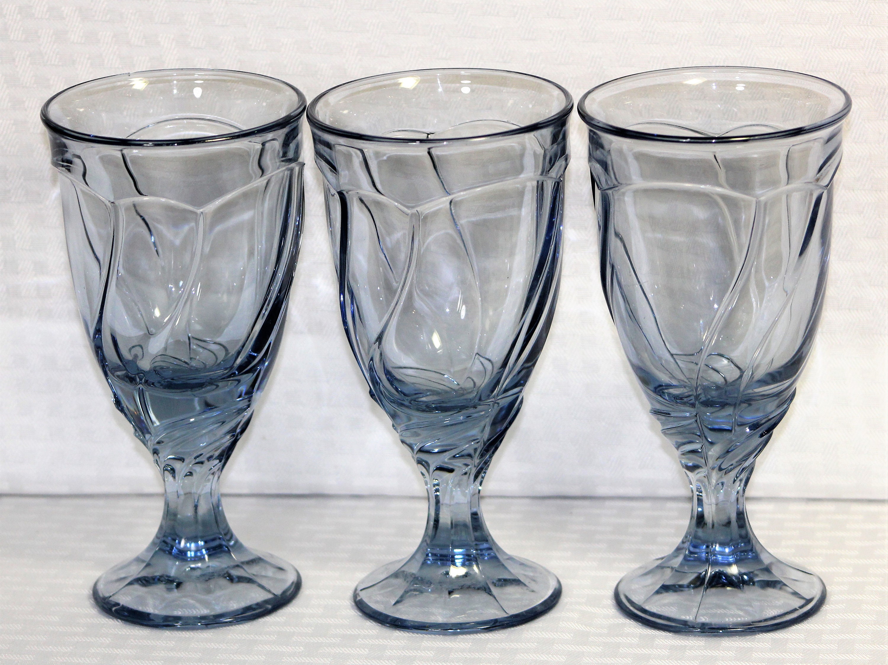 Noritake Water Goblets Sweet Swirl Light Blue 10oz Vintage - Etsy