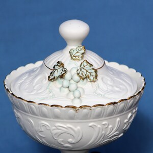 Lefton China Bisque Porcelain Pedestal Dish With Grapes and Leaves in ...