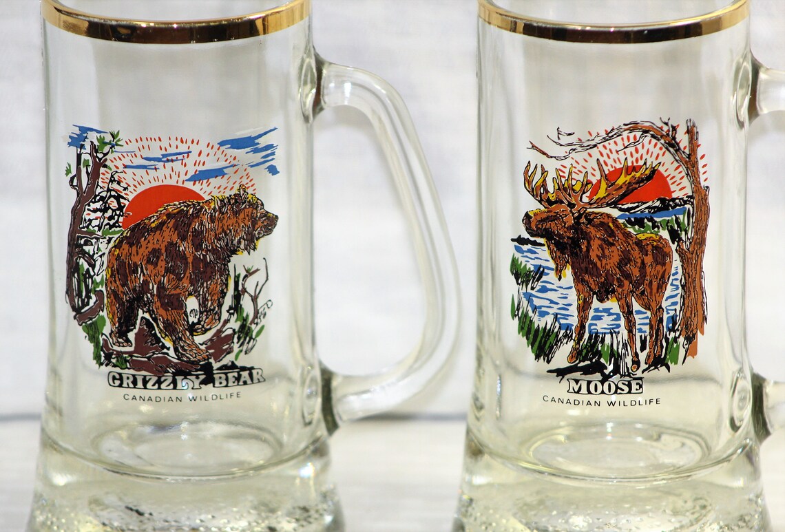 Canadian Wildlife Beer Mugs or Tankards 14oz Grizzly Bear & - Etsy