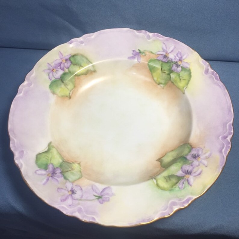 Vintage Hand Painted Porcelain Plates and Soup Bowl Floral - Etsy