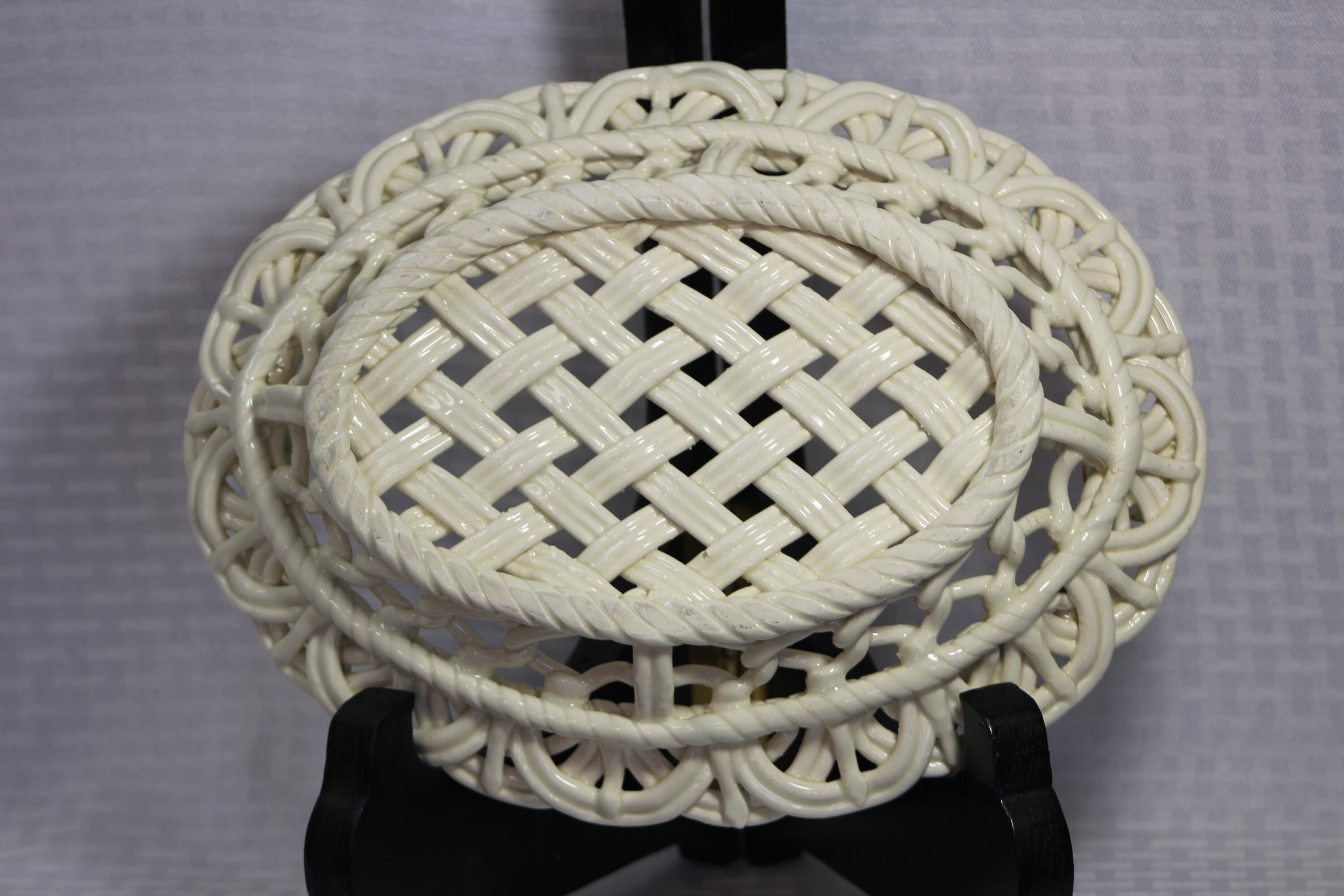 RARE Vintage Ceramic Basket Weave Oval Platter Handmade Woven | Etsy