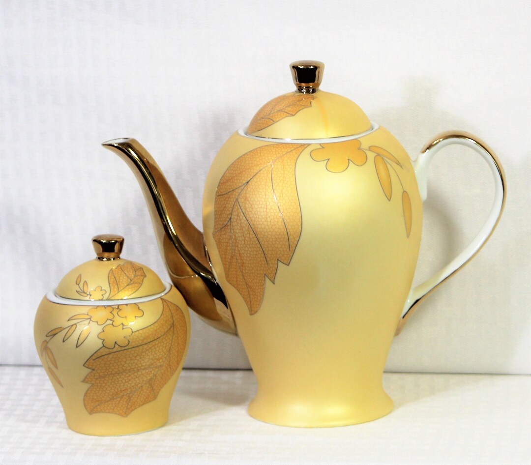 RARE Alpine Cuisine Coffee Pot or Teapot and Sugar Bowl, Satin Finish ...