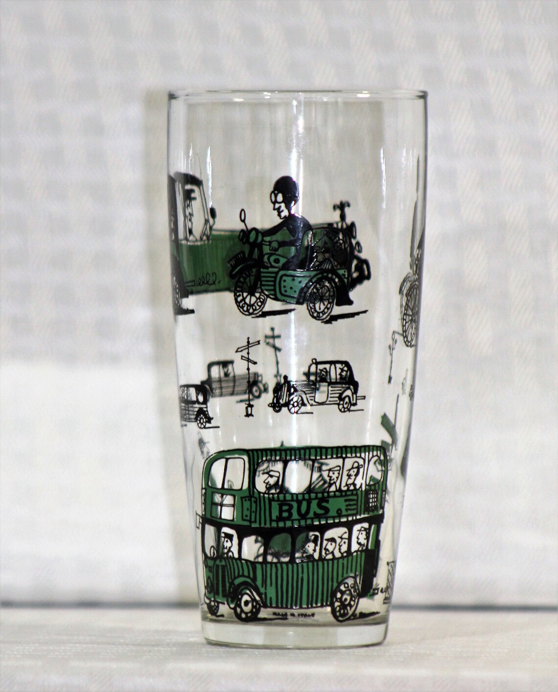 Vintage Cartoon Drinking Glass Made in Italy Water Tumbler - Etsy