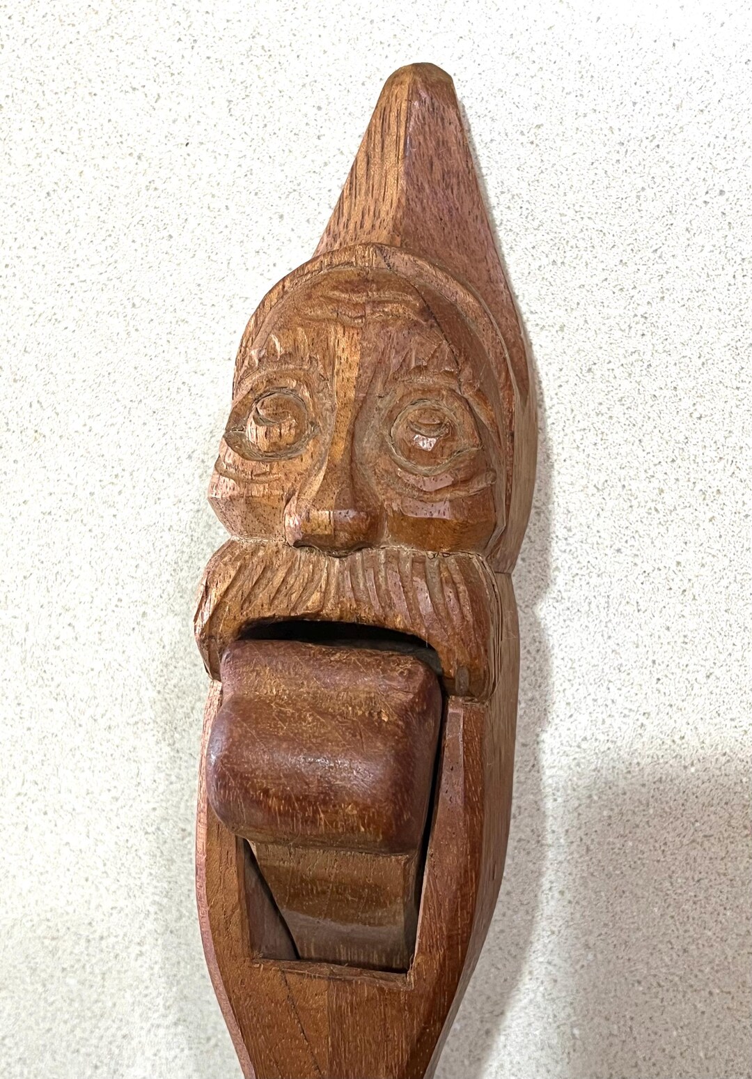 Hand Carved Wood Nutcracker, Fierce Face of a Man With a Moustache ...
