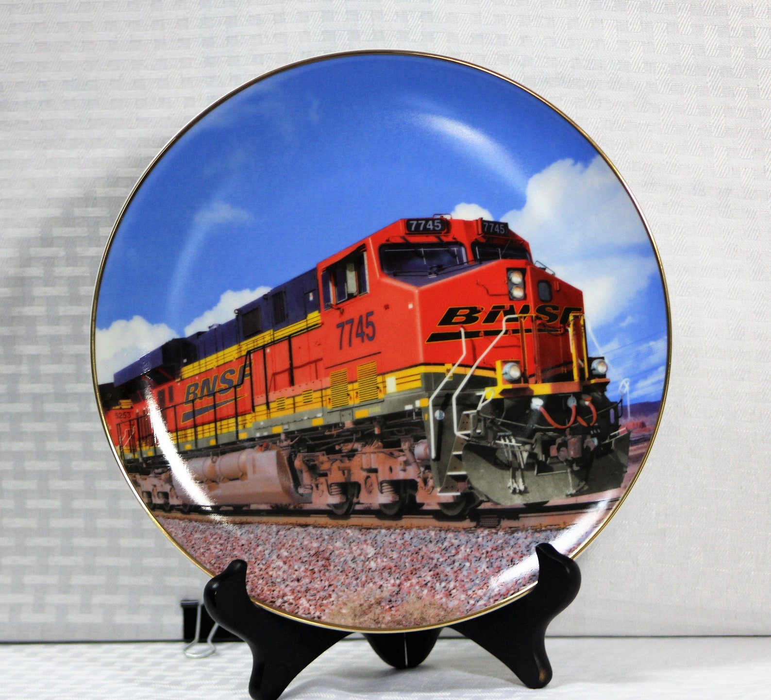 3 BNSF Railway Plates, Rural Skyscrapers BNSF 7446, Stormy Skies Bnsf ...