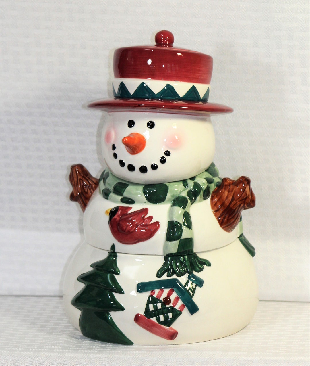 Stackable Snowman, Hand Painted, Breaks Down Into 4 Different Ceramic ...